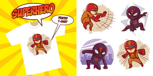 Superhero character superheroes set Royalty Free Vector