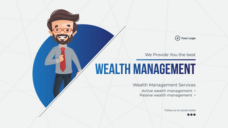 Banner design of wealth management Royalty Free Vector Image