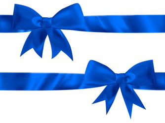 Beautiful isolated blue bow Royalty Free Vector Image