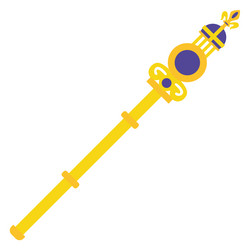 Colored royal staff icon Royalty Free Vector Image