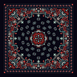 Rectangular bandana print design for rug carpet Vector Image