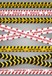 Danger tapes seamless borders Royalty Free Vector Image