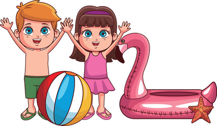 Summer kids cartoon Royalty Free Vector Image - VectorStock