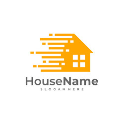 Fast house logo designs concept tech home logo Vector Image