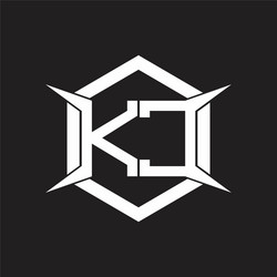 Kc logo monogram with piece circle ribbon style Vector Image