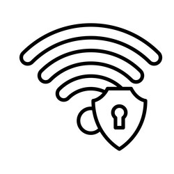 Wifi security icon with black filled Royalty Free Vector