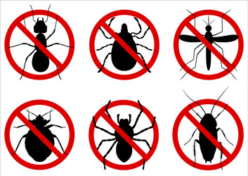 No fly with ban sign anti pest control Royalty Free Vector
