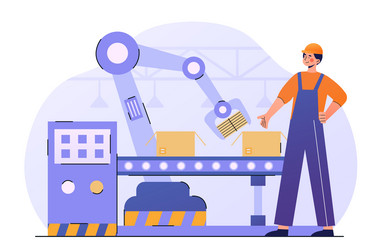 Industrial automation concept for web Royalty Free Vector