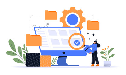 File management concept modern Royalty Free Vector Image