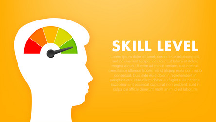 Skill levels growth meter indicator skills Vector Image