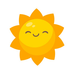 Cartoon sun with cute faces for children Vector Image