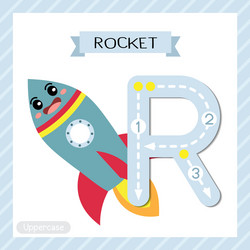 Letter r cute children colorful transportations Vector Image