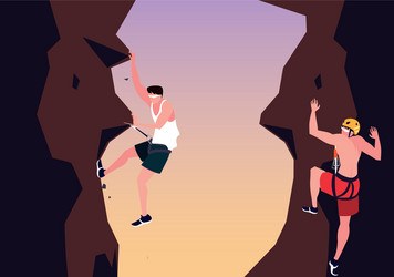 Men athlete practicing climbing character Vector Image