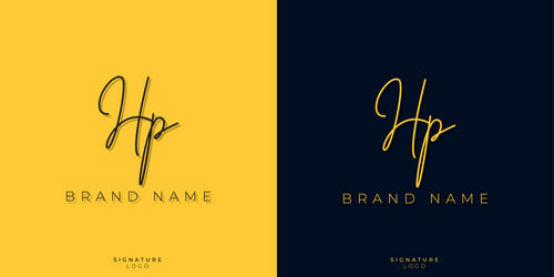 Initial letters hp monogram logo design bundle Vector Image