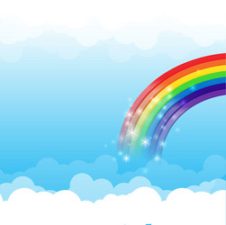 Rainbow and blue sky background Royalty Free Vector Image