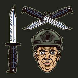 Soldier head infantryman Royalty Free Vector Image