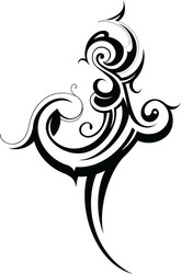 Simple black and white tattoo sketch Royalty Free Vector