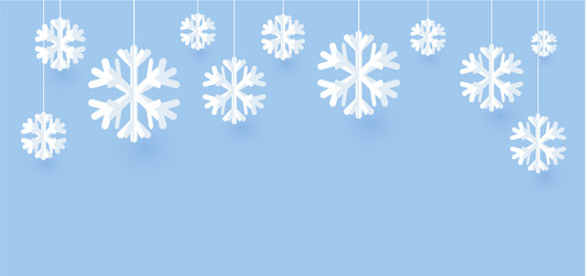Blue christmas background with white paper Vector Image