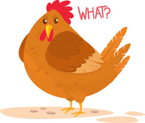 Cartoon big fat hen chicken isolated on a white Vector Image