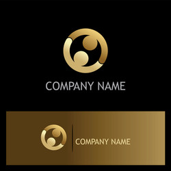 Circle abstract people unity gold logo Royalty Free Vector