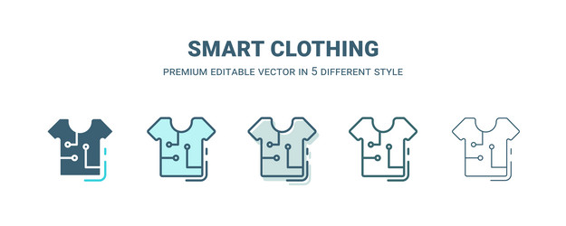 Smart clothing icon outline and filled Royalty Free Vector
