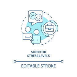 Monitor stress levels concept icon Royalty Free Vector Image
