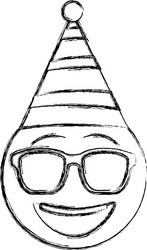 Smiley emoji party hat Royalty Free Vector Image