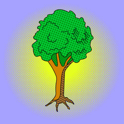 Tree pop art aster Royalty Free Vector Image - VectorStock