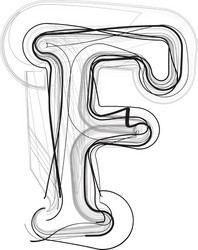 Abstract hand drawn letter f Royalty Free Vector Image
