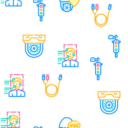 Cctv camera security seamless pattern Royalty Free Vector