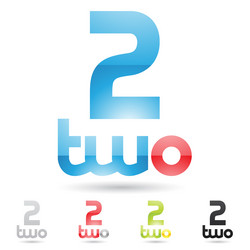 Green and blue abstract logo icon of number 2 Vector Image