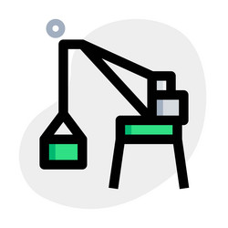 Crane used in harbor for loading and unloading Vector Image