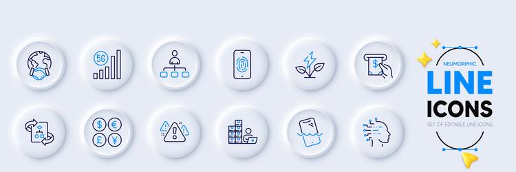 Outline set of algorithm warning and entrance Vector Image