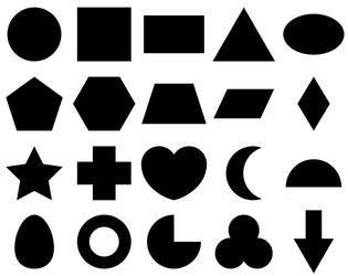 2d basic shapes collection set geometric Vector Image