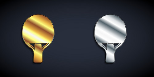 Gold and silver racket for playing table tennis Vector Image