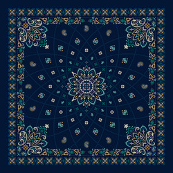 Modern cashmere paisley bandana print pattern Vector Image