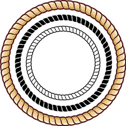 Rope knot frame black and white isolated Vector Image