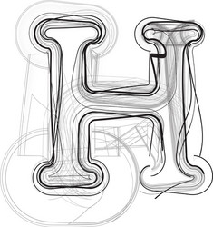 Abstract hand drawn letter h Royalty Free Vector Image