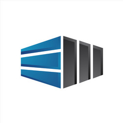 Creative building cladding logo design Royalty Free Vector