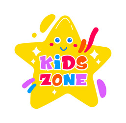 Kids zone badge Royalty Free Vector Image - VectorStock