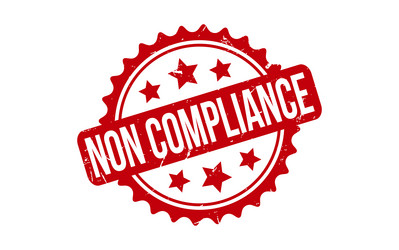Red non compliance rubber stamp seal Royalty Free Vector