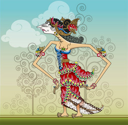 Wayang kayon or tree life Royalty Free Vector Image