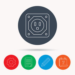 Usa socket icon electricity power adapter Vector Image