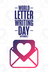 World letter writing day september 1 holiday Vector Image