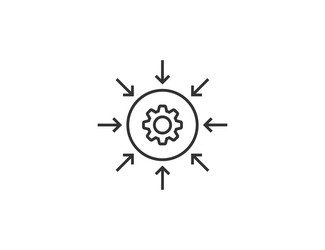 Arrow and point symbolising concentration icon Vector Image