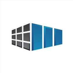 Creative building cladding logo design Royalty Free Vector