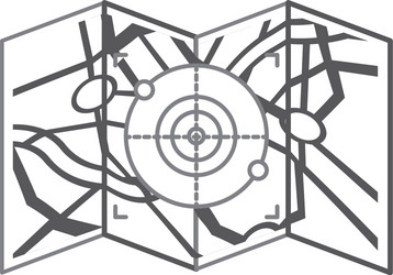 Map paper with target Royalty Free Vector Image