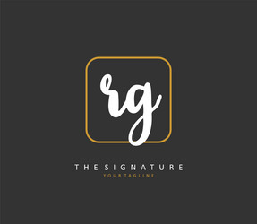 Rg initial letter handwriting and signature logo Vector Image