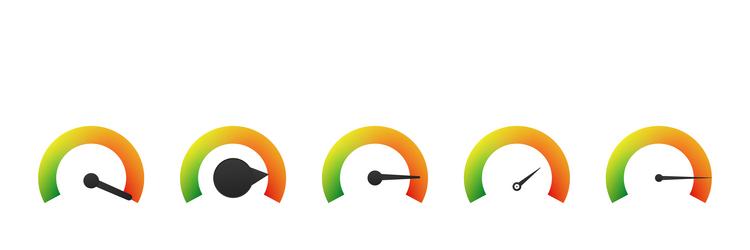 Round control measuring indicator set Royalty Free Vector