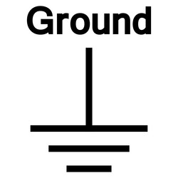 Protective earth ground symbol sign isolate Vector Image